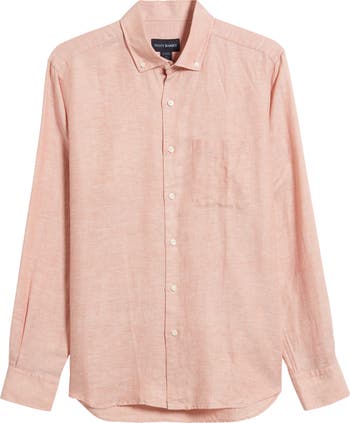 Scott Barber Solid Linen & Lyocell Twill Button-Down Shirt | Nordstrom