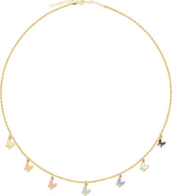 SPHERA MILANO Gold Vermeil Butterfly Station Necklace | Nordstromrack