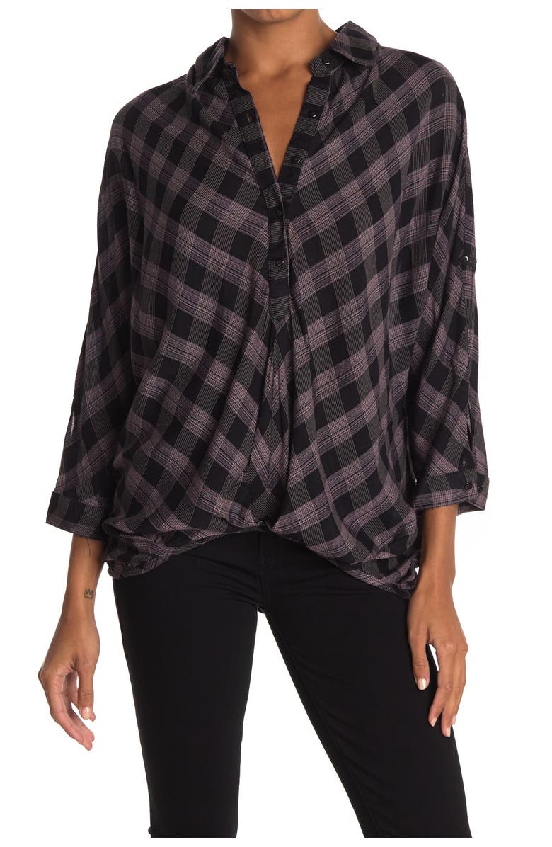 Angie Bias Plaid Print Long Sleeve Shirt | Nordstromrack
