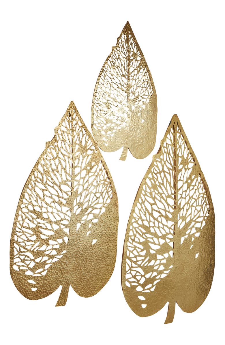 Novogratz Gold Metal Leaf 3-Piece Wall Art | Nordstromrack