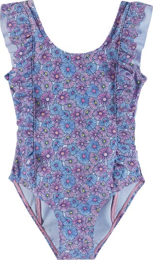 Andy & Evan Kids' Floral Ruffle One-Piece Swimsuit | Nordstromrack