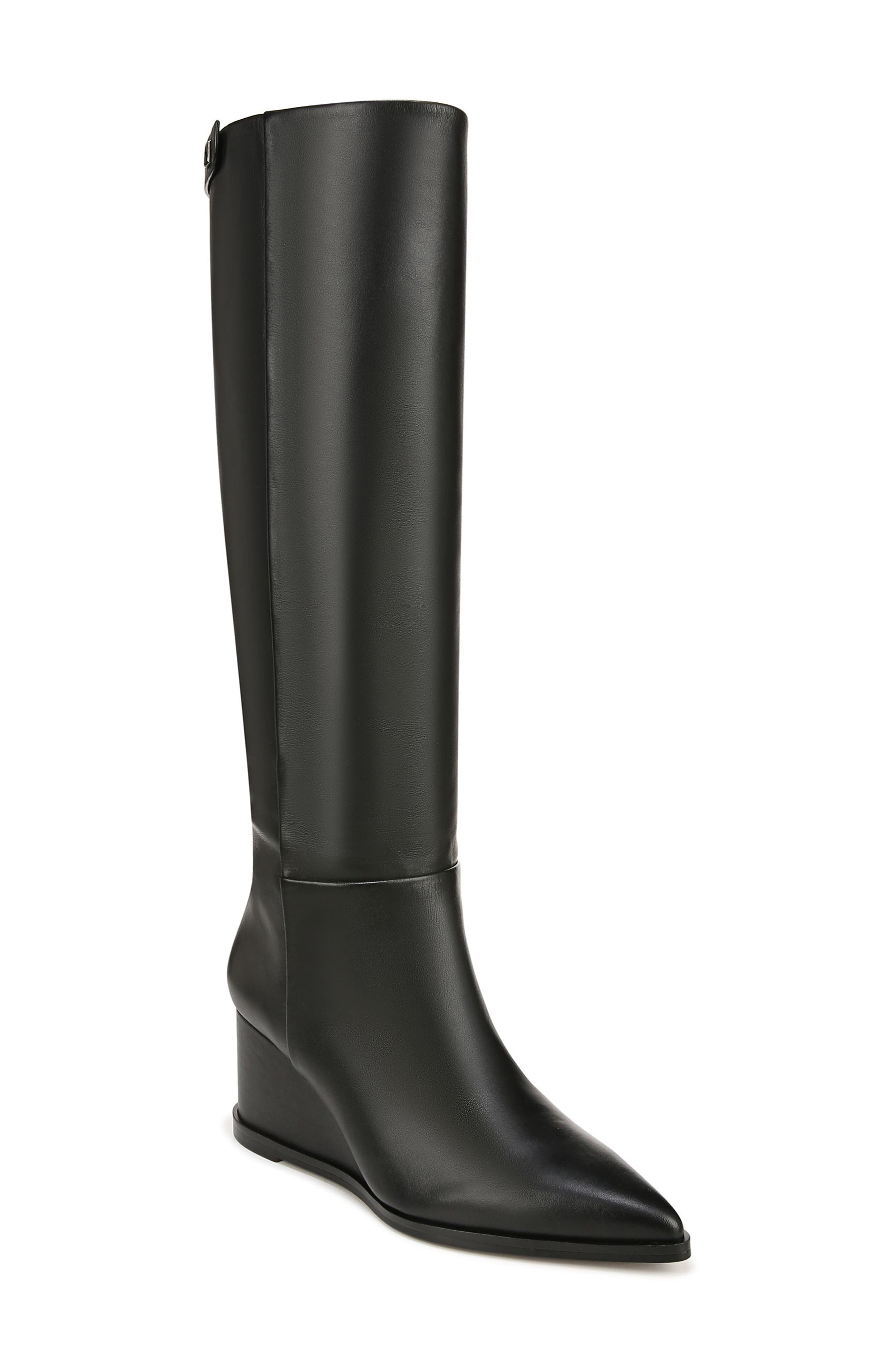 Franco Sarto Estella Pointed Toe Knee High Wedge Boot (Women) | Nordstrom