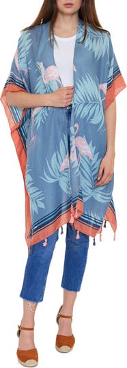 Bindya Flamingo Printed Tassel Trim Topper | Nordstromrack
