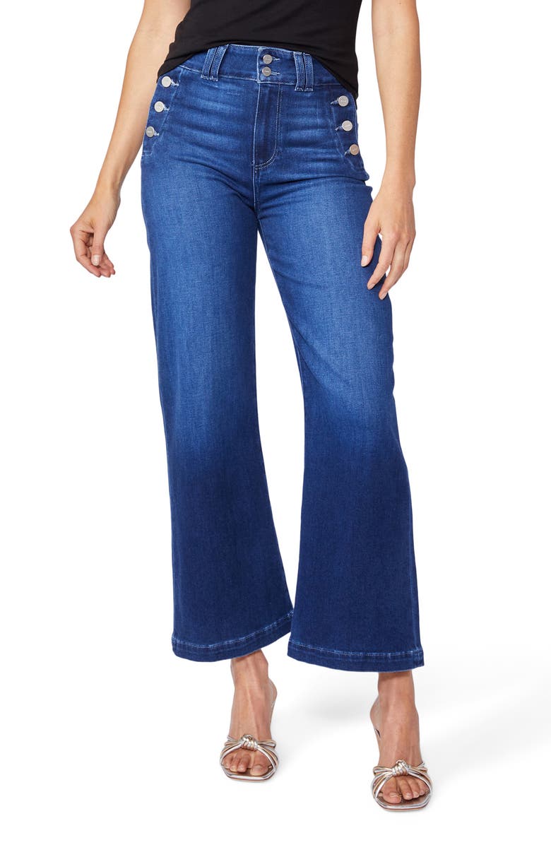 PAIGE Aubrey High Waist Double Button Wide Leg Jeans | Nordstrom