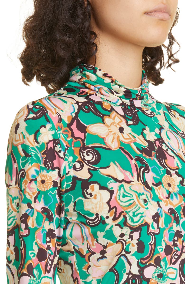 A.L.C. James Floral Print Turtleneck Top | Nordstromrack