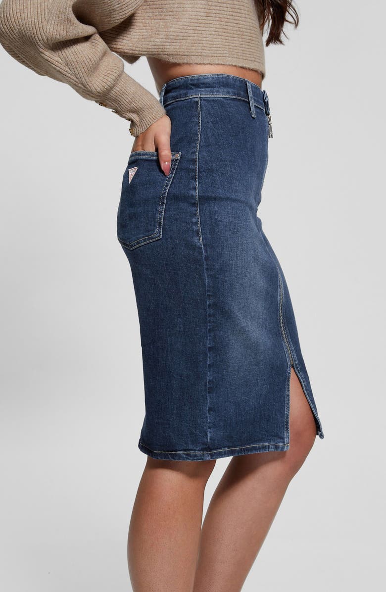 GUESS Flo Zip Front Denim Pencil Skirt | Nordstrom
