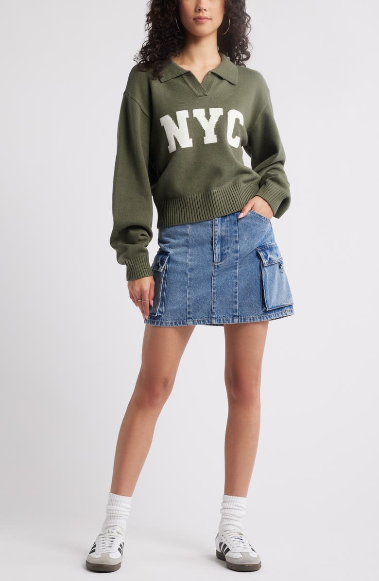 BP. Preppy Jacquard Johnny Collar Sweater | Nordstromrack