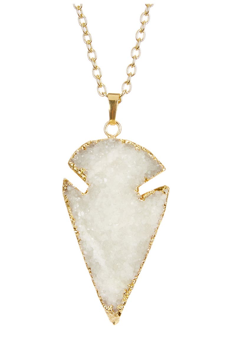 EYE CANDY LOS ANGELES 14K Gold Plated Druzy Arrowhead Necklace ...