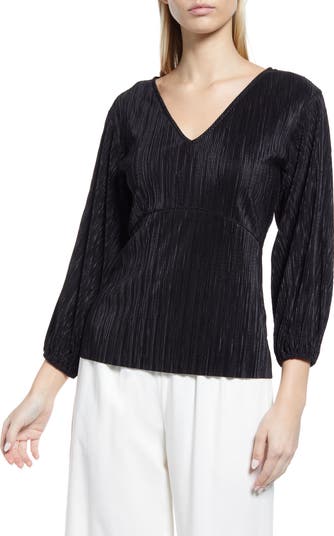 Halogen® Plissé Balloon Sleeve Top | Nordstromrack