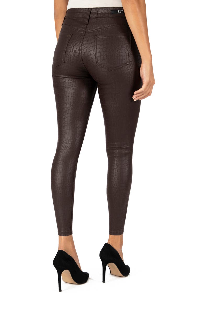 KUT from the Kloth Donna Coated High Waist Ankle Skinny Pants ...