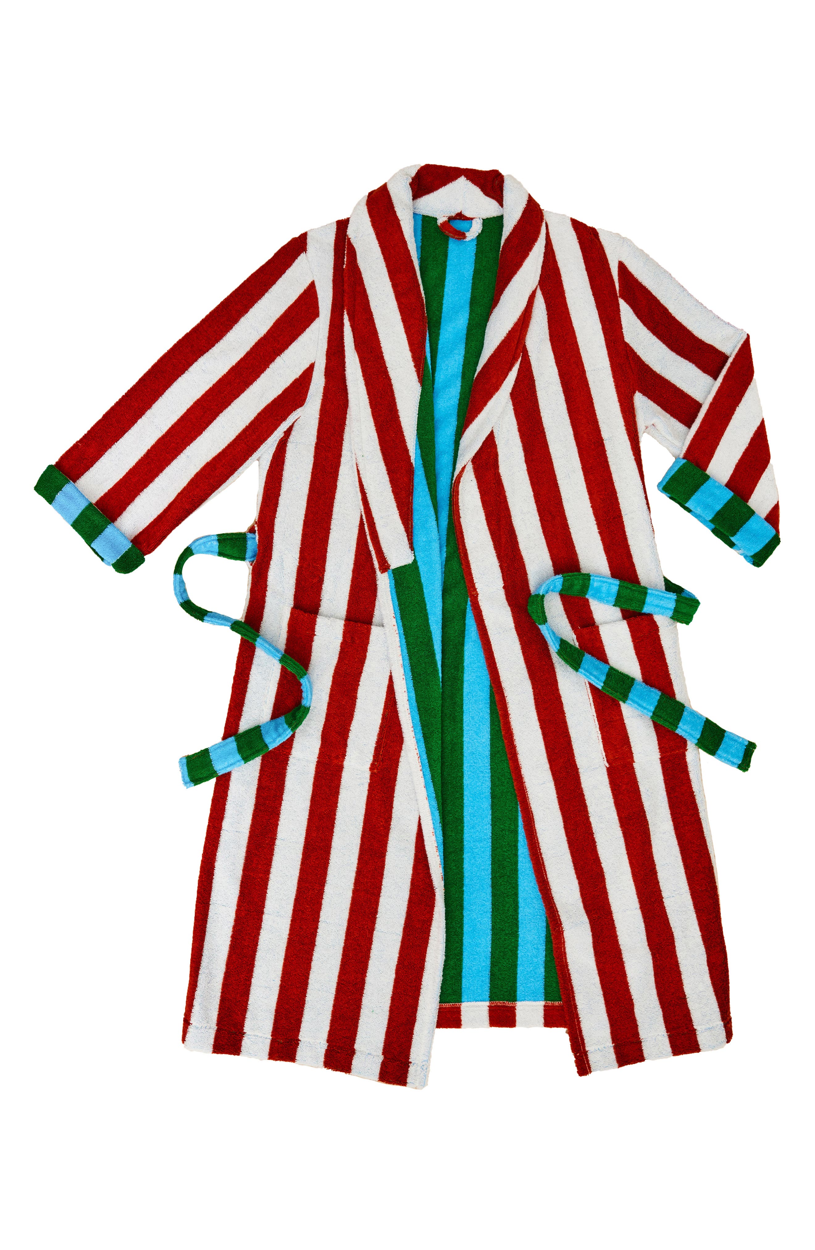 Dusen Dusen Field Stripe Terry Bathrobe | Nordstrom