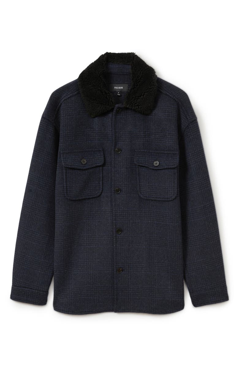 Reiss Pernix Glen Plaid Wool Blend Shirt Jacket | Nordstromrack