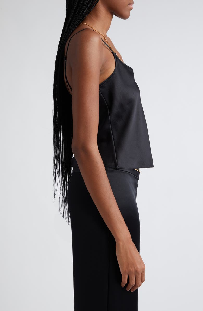 Alexander Wang Crop Logo Hardware Silk Charmeuse Camisole | Nordstromrack