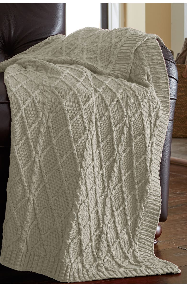 Modern Threads Oversized Diamond Knit Throw - Light Sand | Nordstromrack