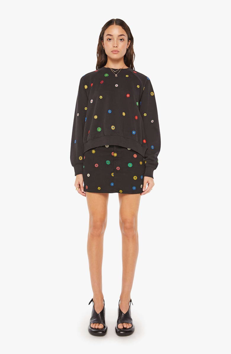 MOTHER The Biggie Concert Floral Embroidered Sweatshirt | Nordstromrack