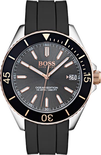 BOSS Ocean Rubber Strap Watch, 40mm | Nordstrom