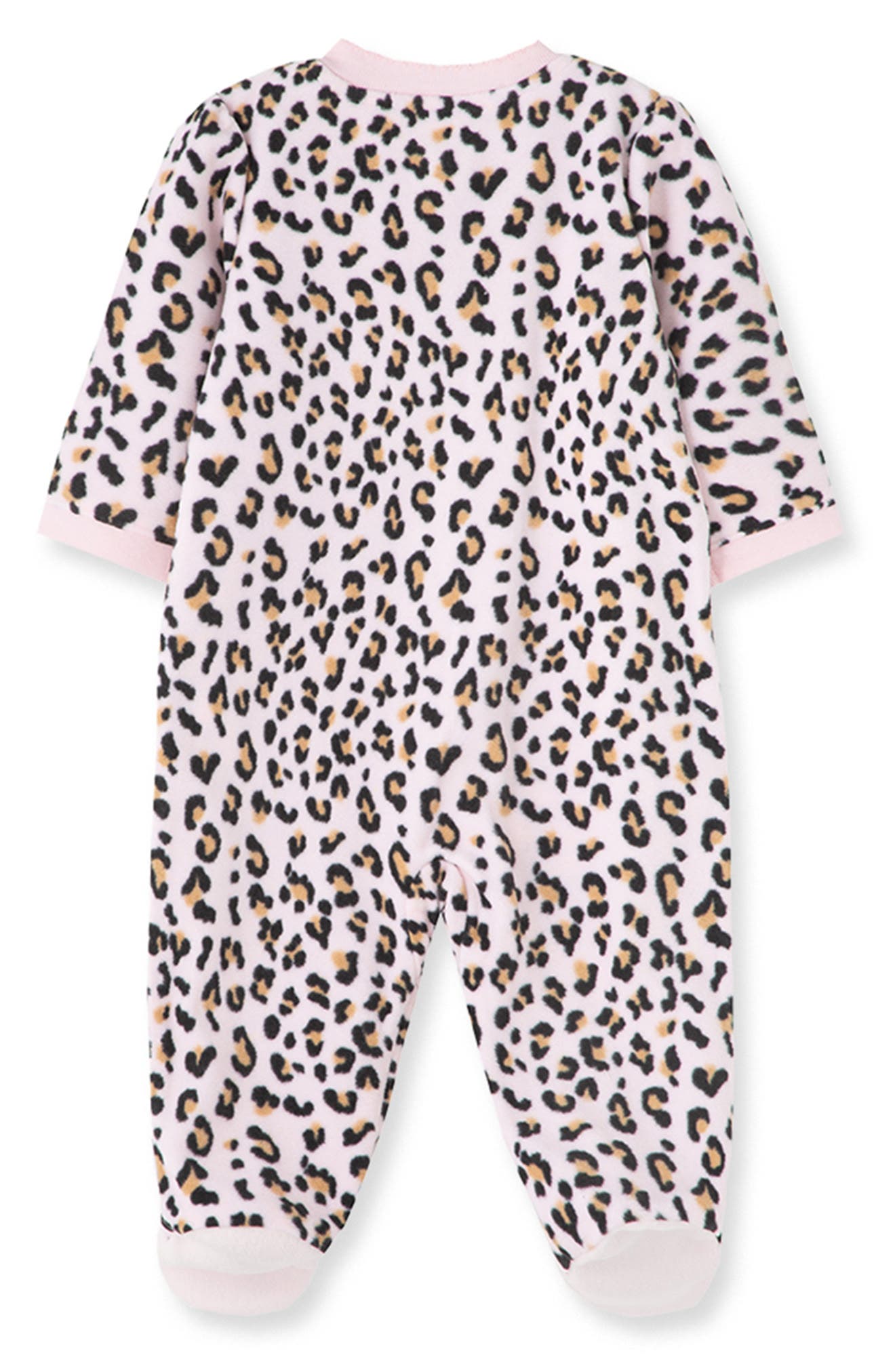 Little Me Leopard Print Fleece Footie | Nordstromrack