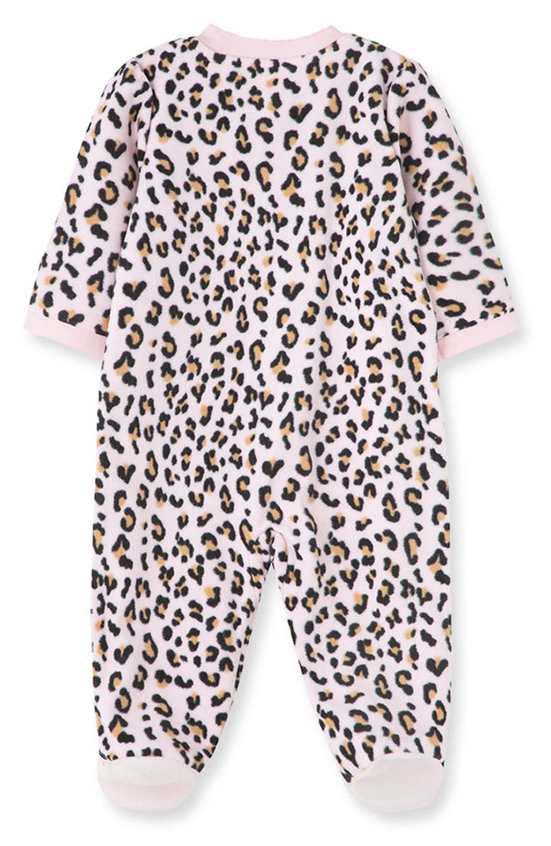 Little Me Leopard Print Fleece Footie | Nordstromrack