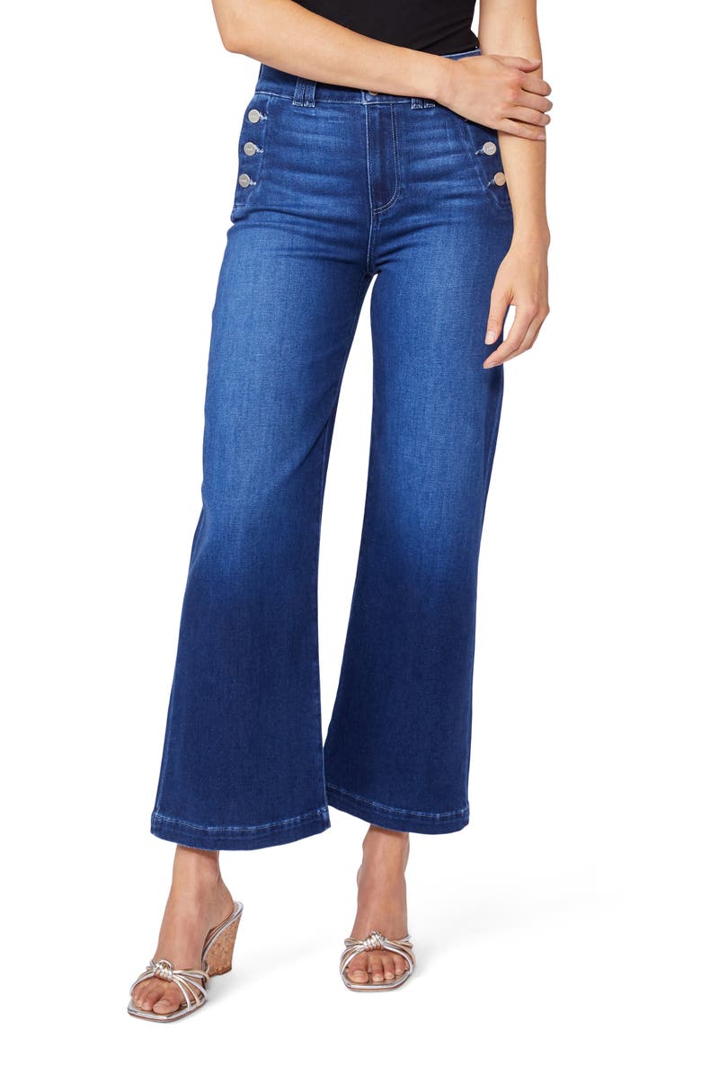 PAIGE Aubrey High Waist Double Button Wide Leg Jeans | Nordstrom