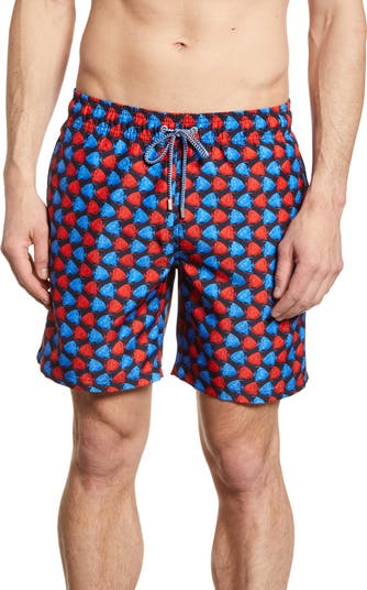 Bugatchi Fish Print Swim Trunks | Nordstrom
