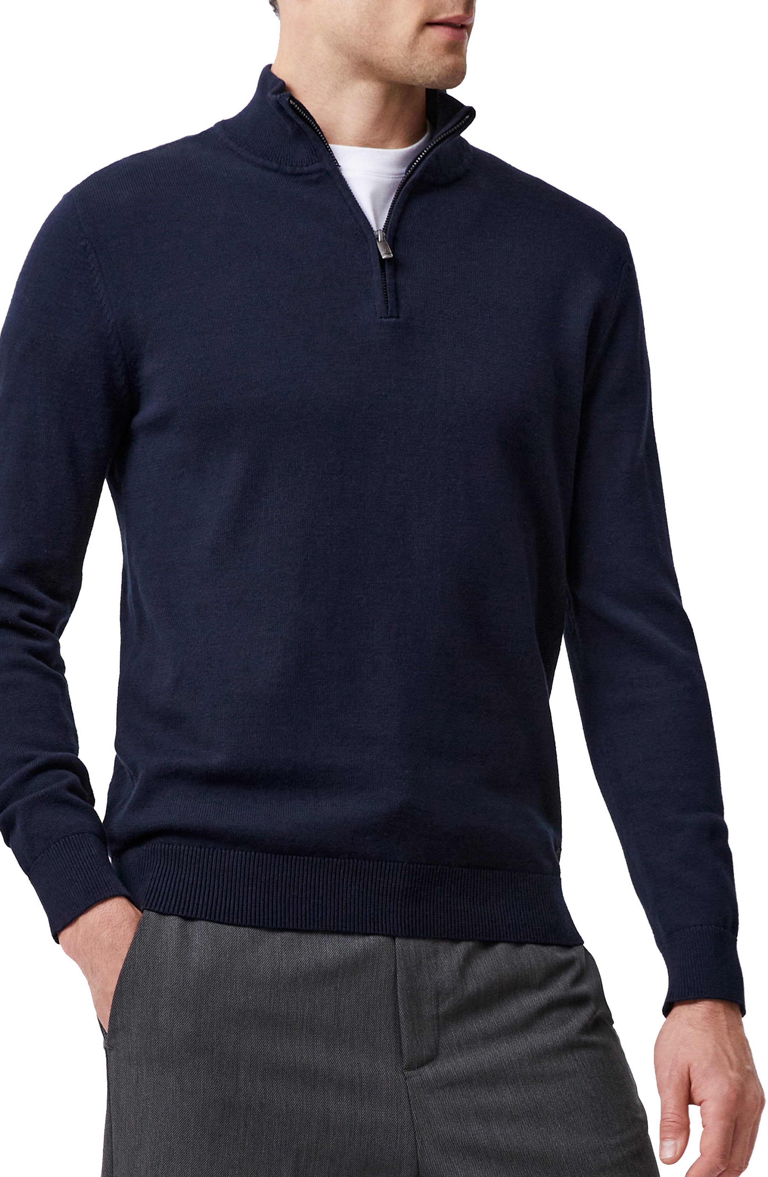 French Connection Quarter Zip Cotton Sweater | Nordstrom