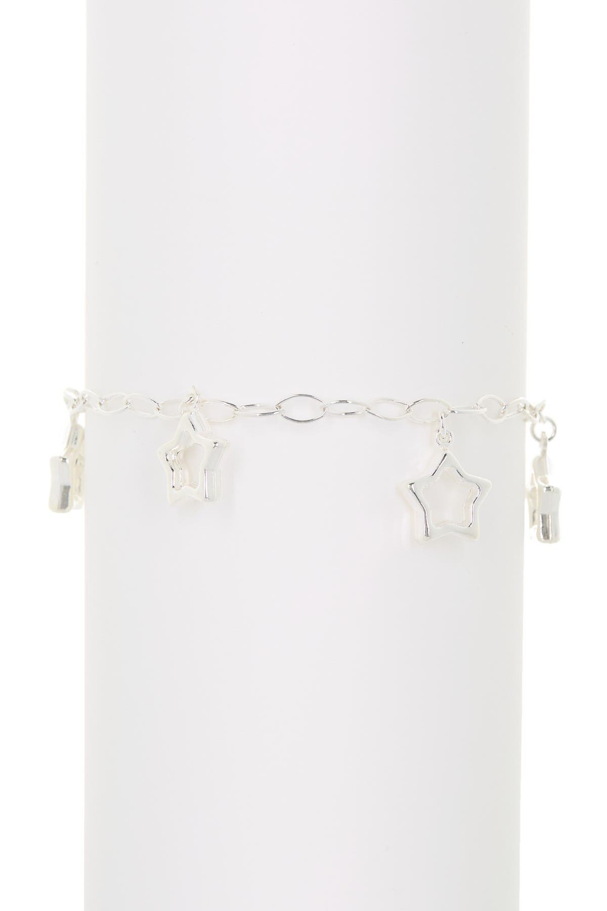BEST SILVER Sterling Silver Puff Star Anklet | Nordstromrack