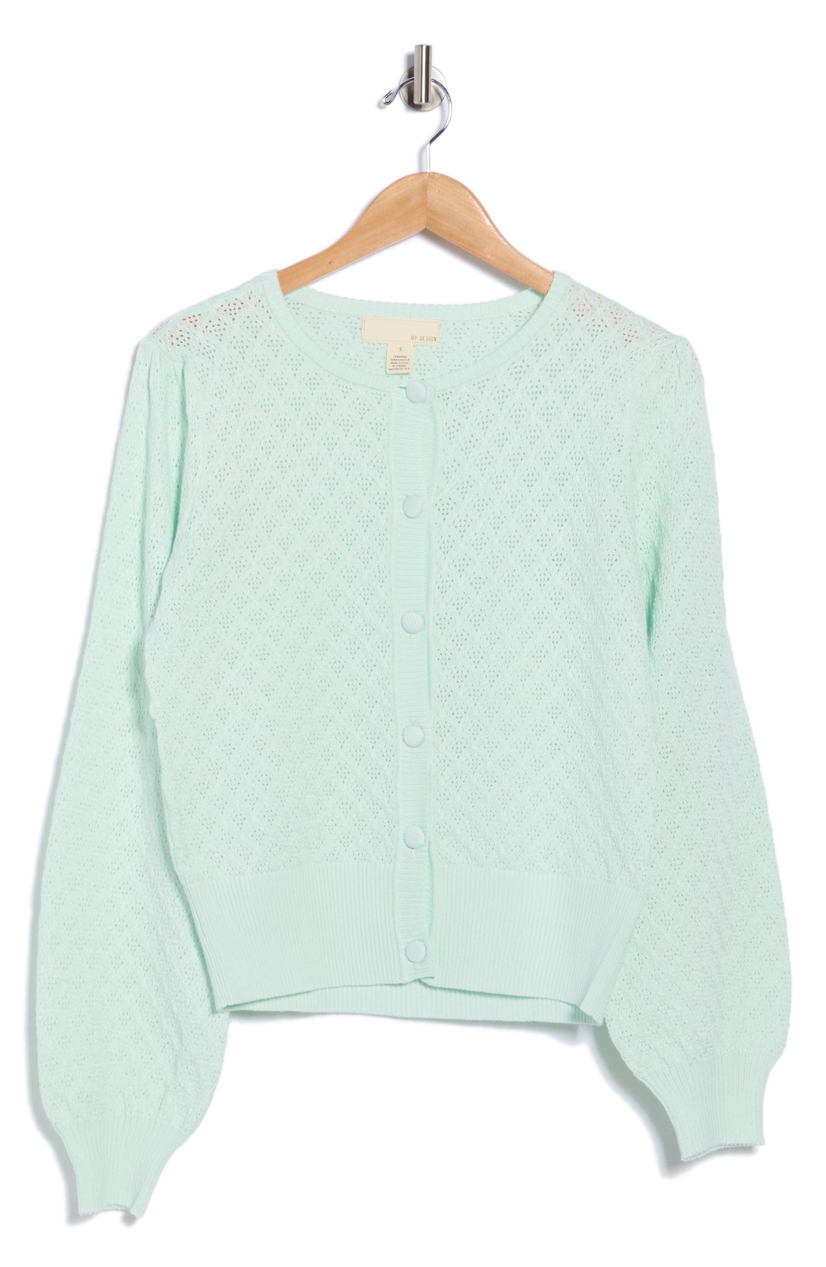 BY DESIGN Eileen Pointelle Knit Cardigan | Nordstromrack