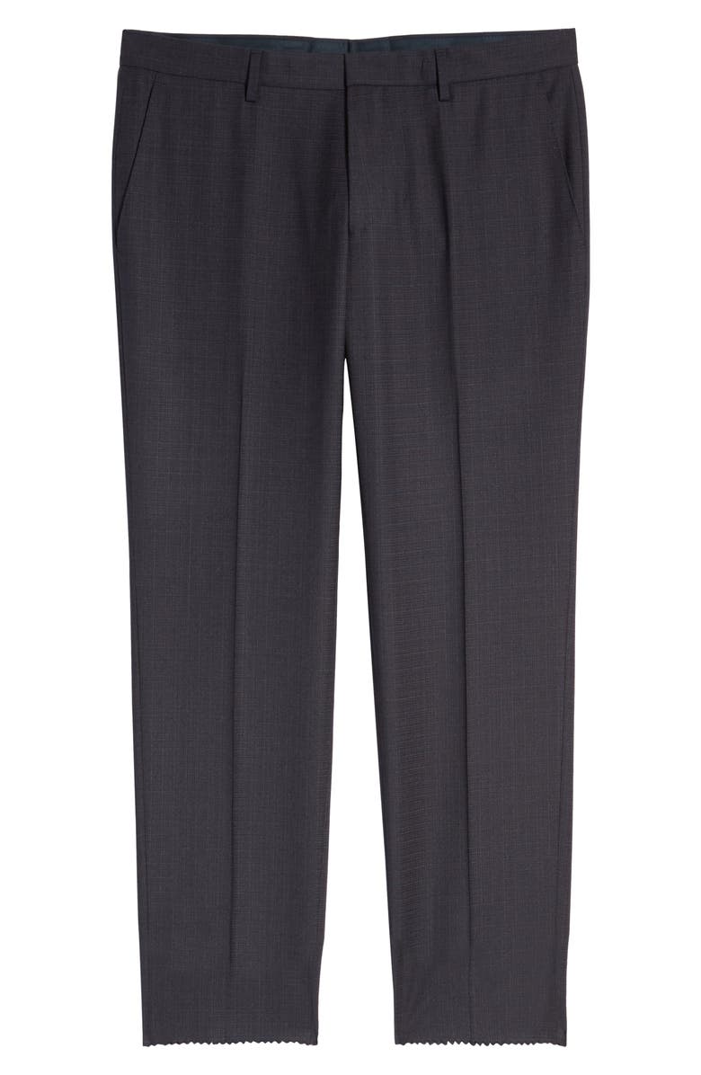 BOSS Genius5 Slim Fit Flat Front Check Stretch Wool Dress Pants | Nordstrom