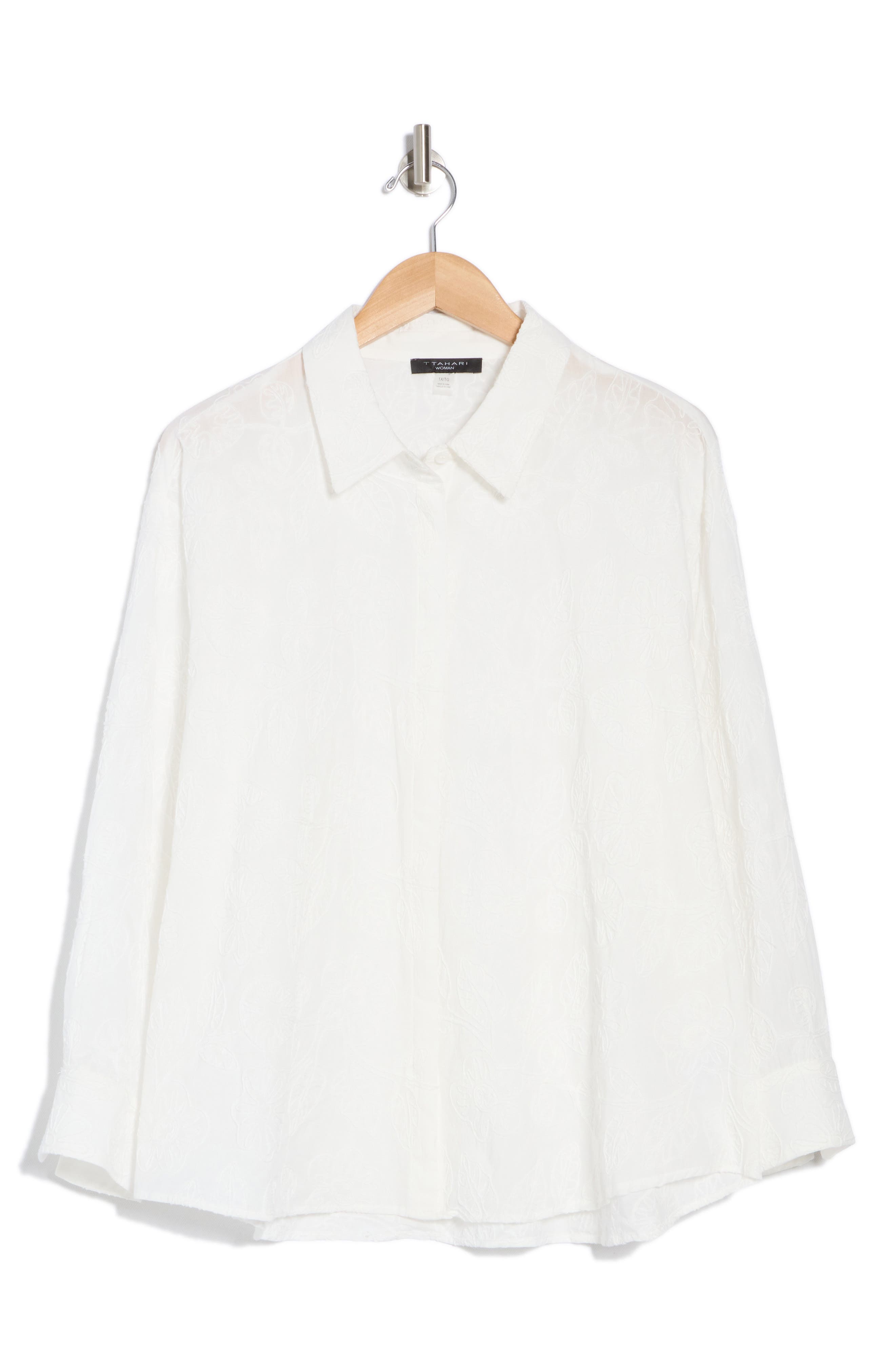 T Tahari Embossed Floral Button-Up Shirt | Nordstromrack