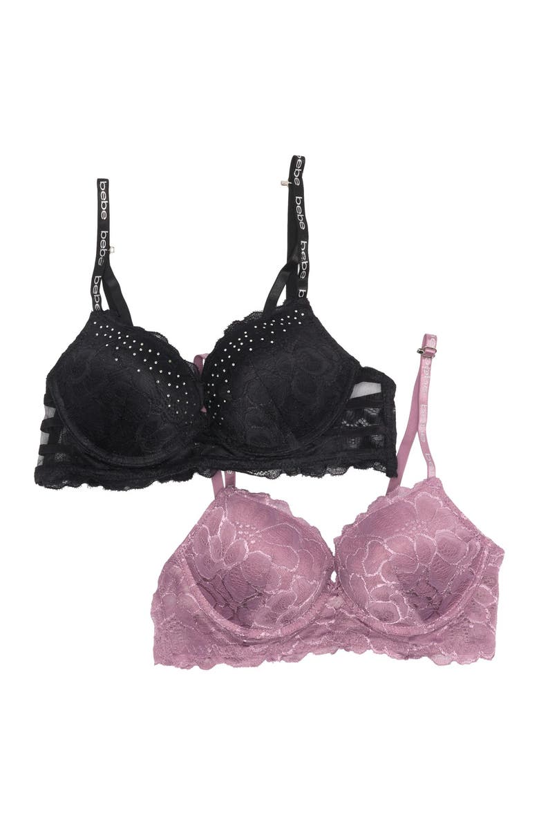 bebe Lace Push-Up Underwire Bra (B-D Cups) - Pack of 2 | Nordstromrack