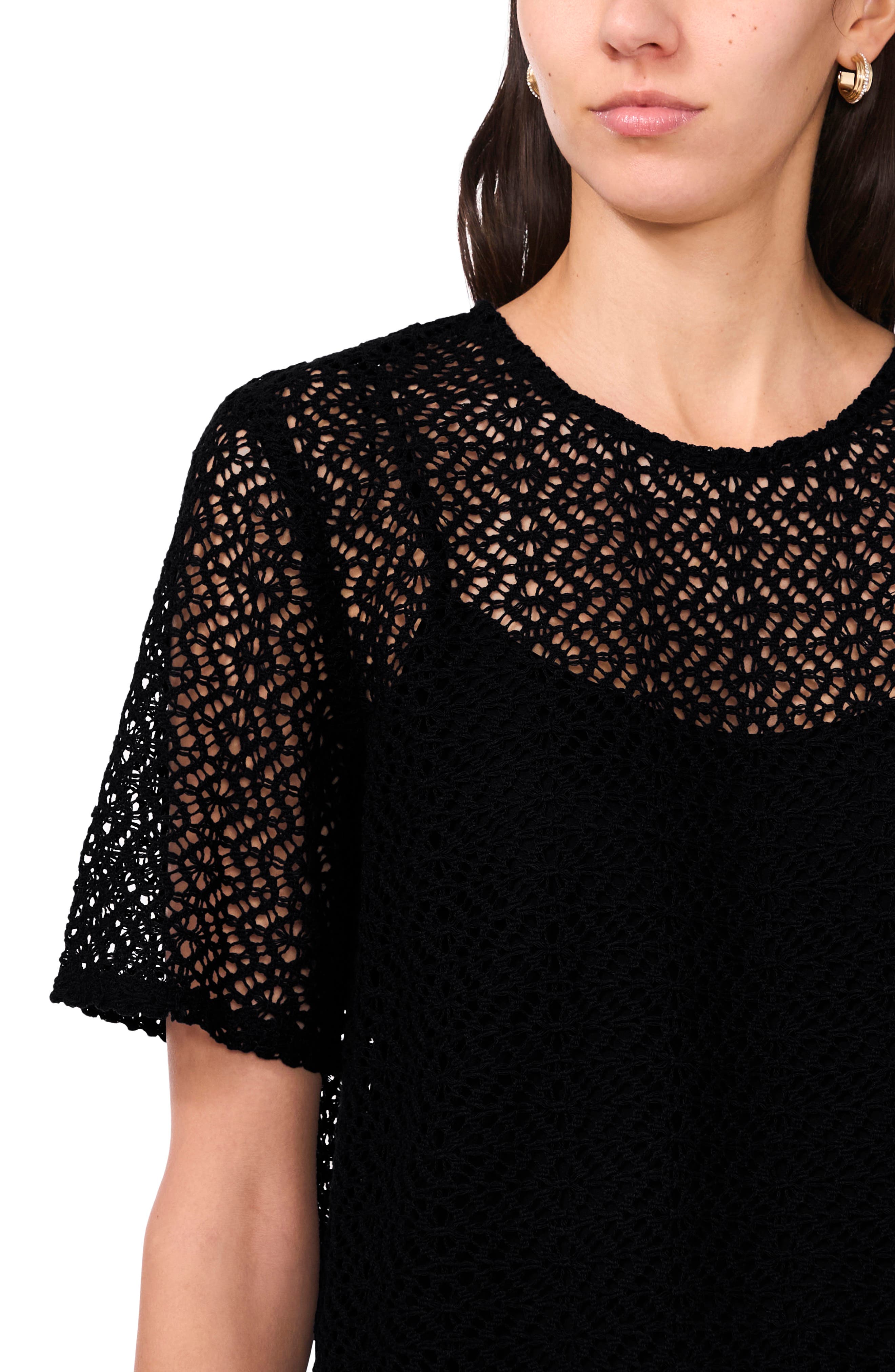 Halogen® Geometric Openwork T-Shirt | Nordstromrack