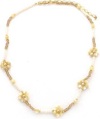 Panacea Beaded Flower Station Necklace | Nordstromrack