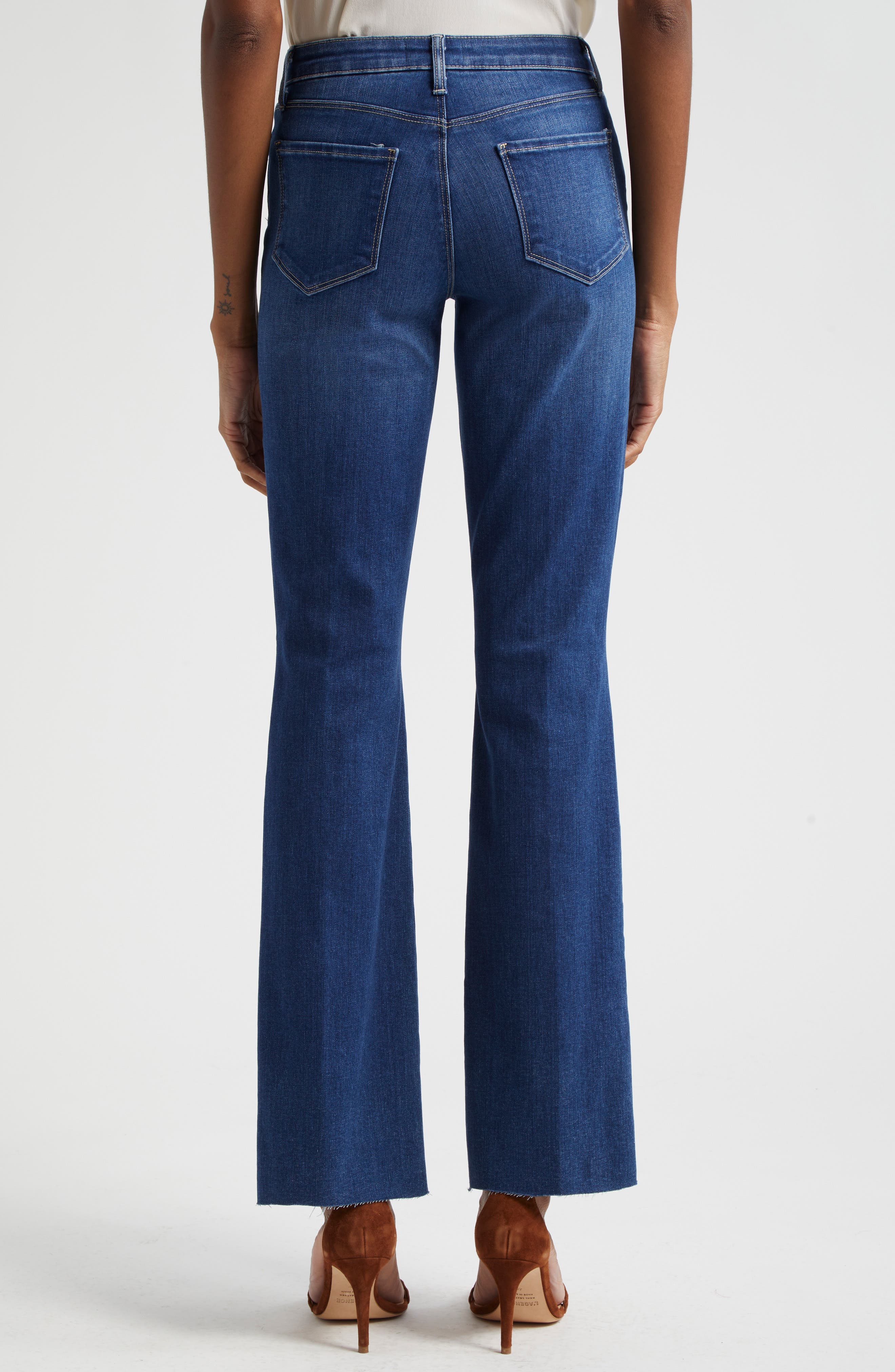 L'AGENCE Ruth High Waist Raw Hem Straight Leg Jeans | Nordstromrack
