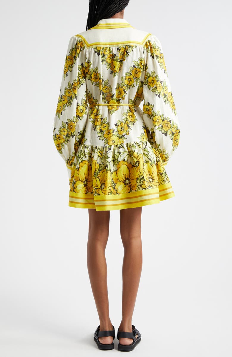 ALEMAIS Gisela Floral Long Sleeve Linen Shirtdress | Nordstromrack