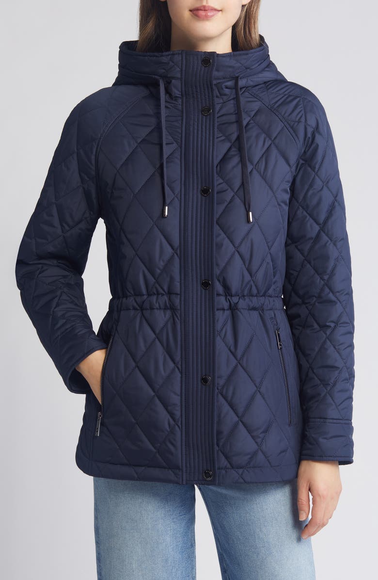 Michael Kors Water Resistant Diamond Quilted Hooded Jacket | Nordstromrack