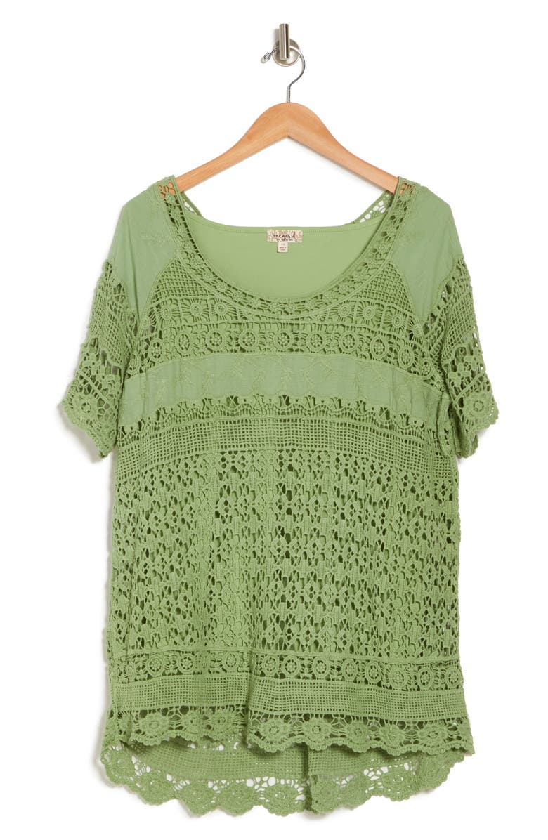 FARMERS MARKET Crochet Lace Short Sleeve Top | Nordstromrack