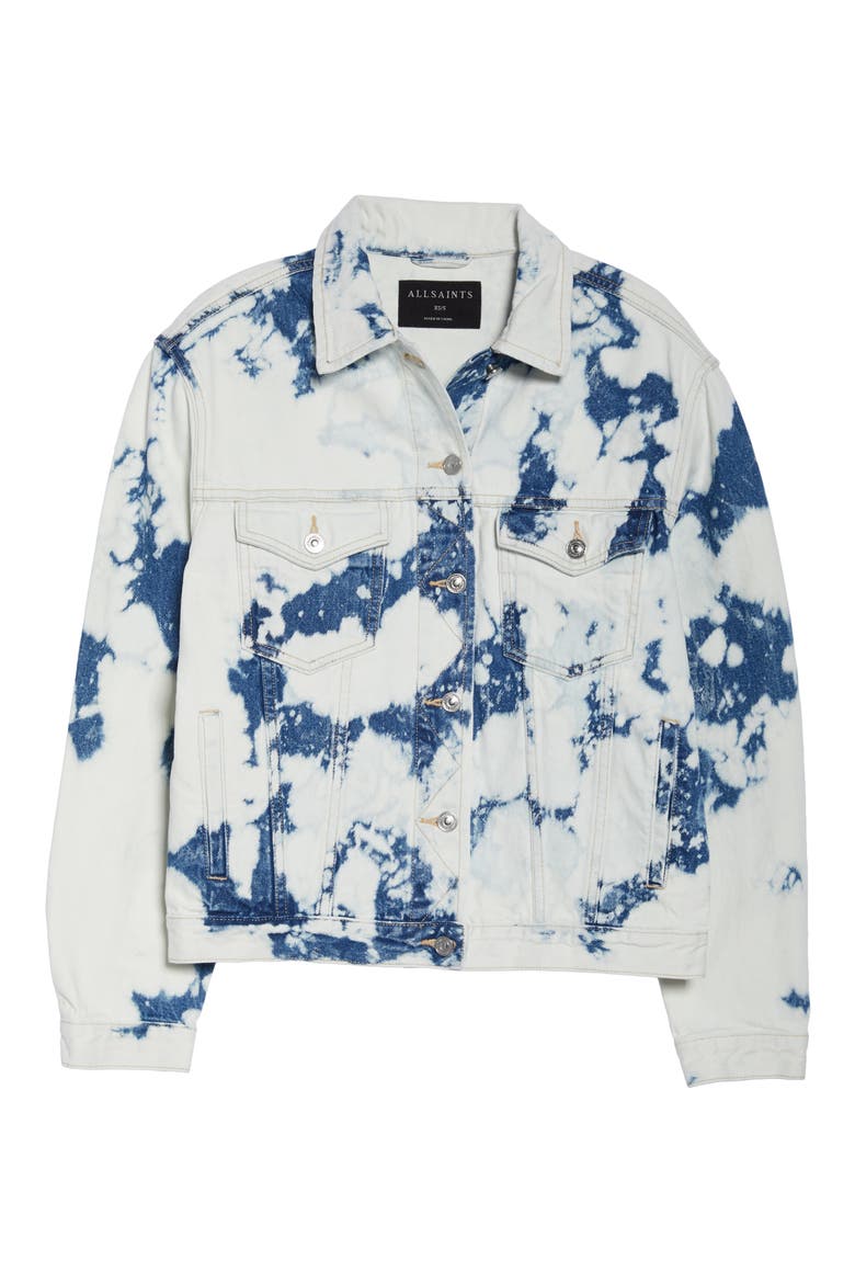 Sage Oversize Bleach Detail Cotton Denim Jacket (Women) | Nordstromrack