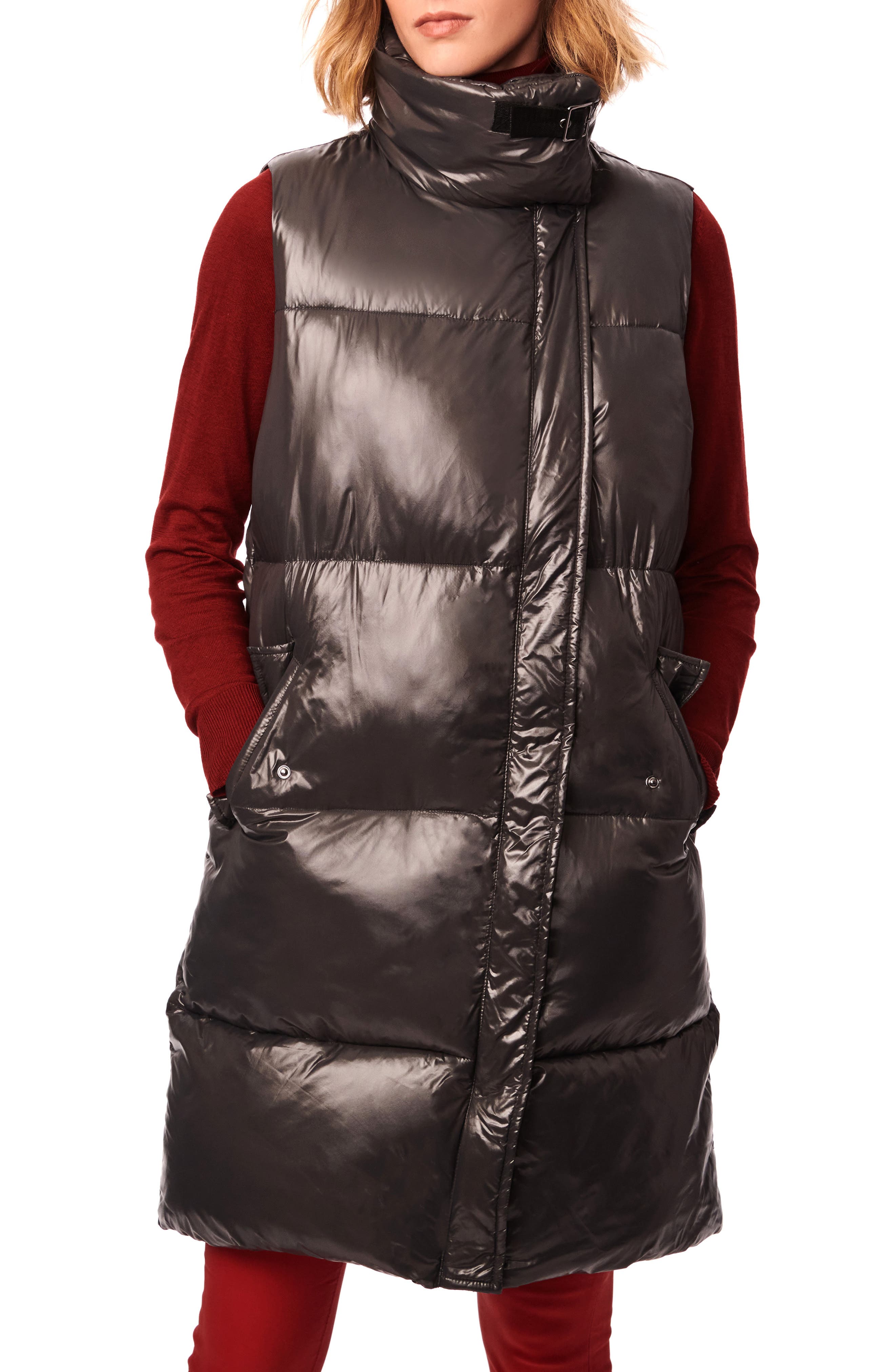 Bernardo Quilted Water Resistant Puffer Longline Vest | Nordstromrack