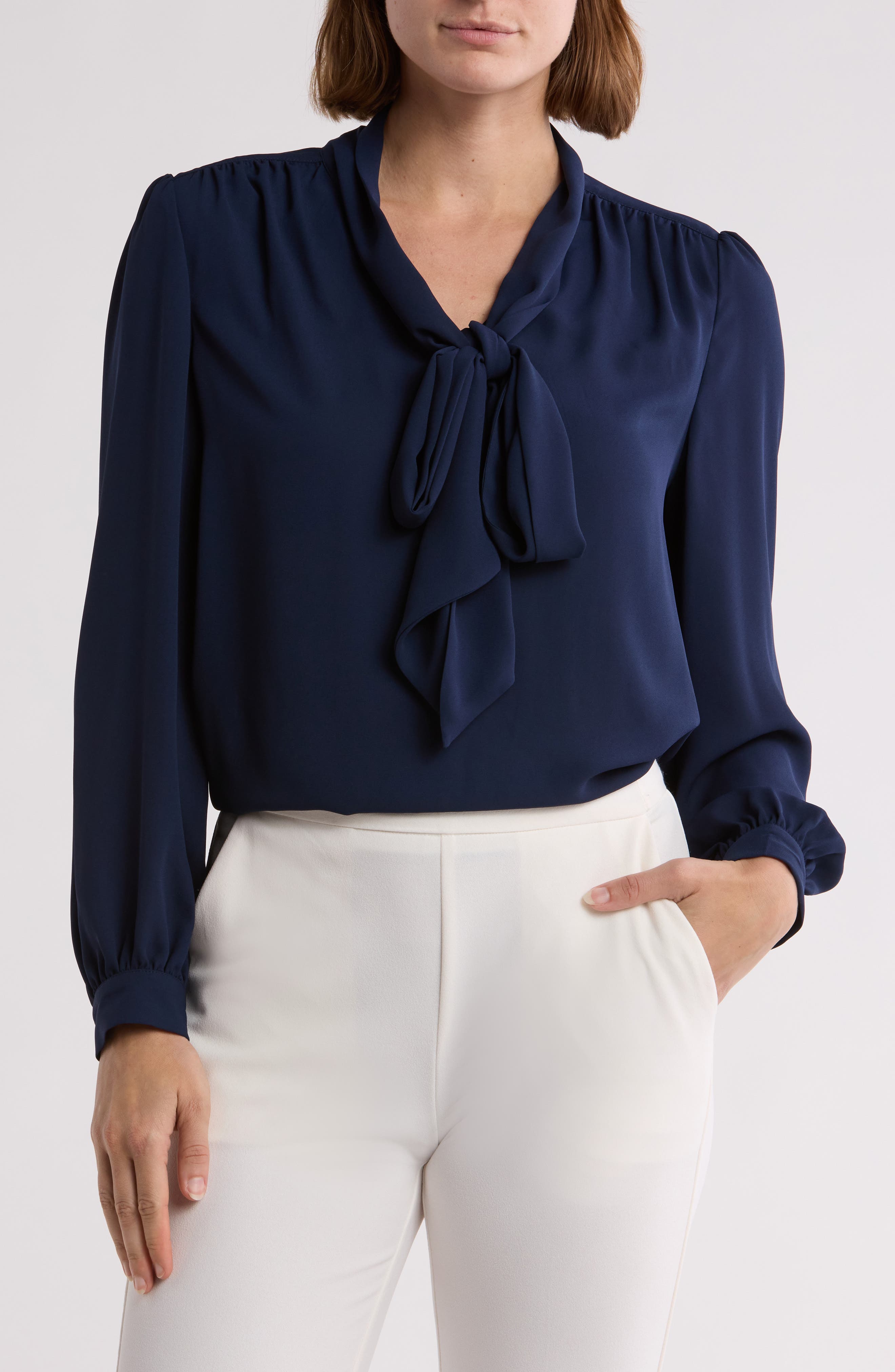 Tie Neck Georgette Top (Women) | Nordstromrack