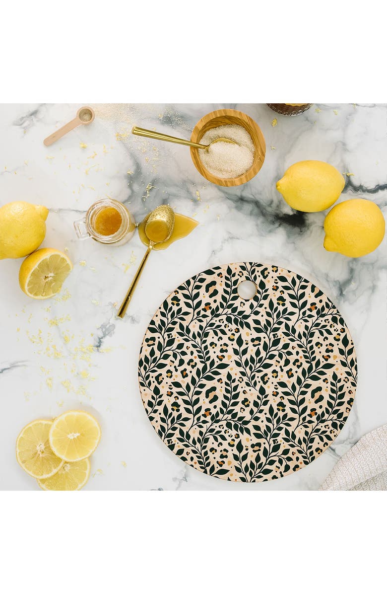 Deny Designs Avenie Cheetah Spring Collection V Round Cutting Board ...