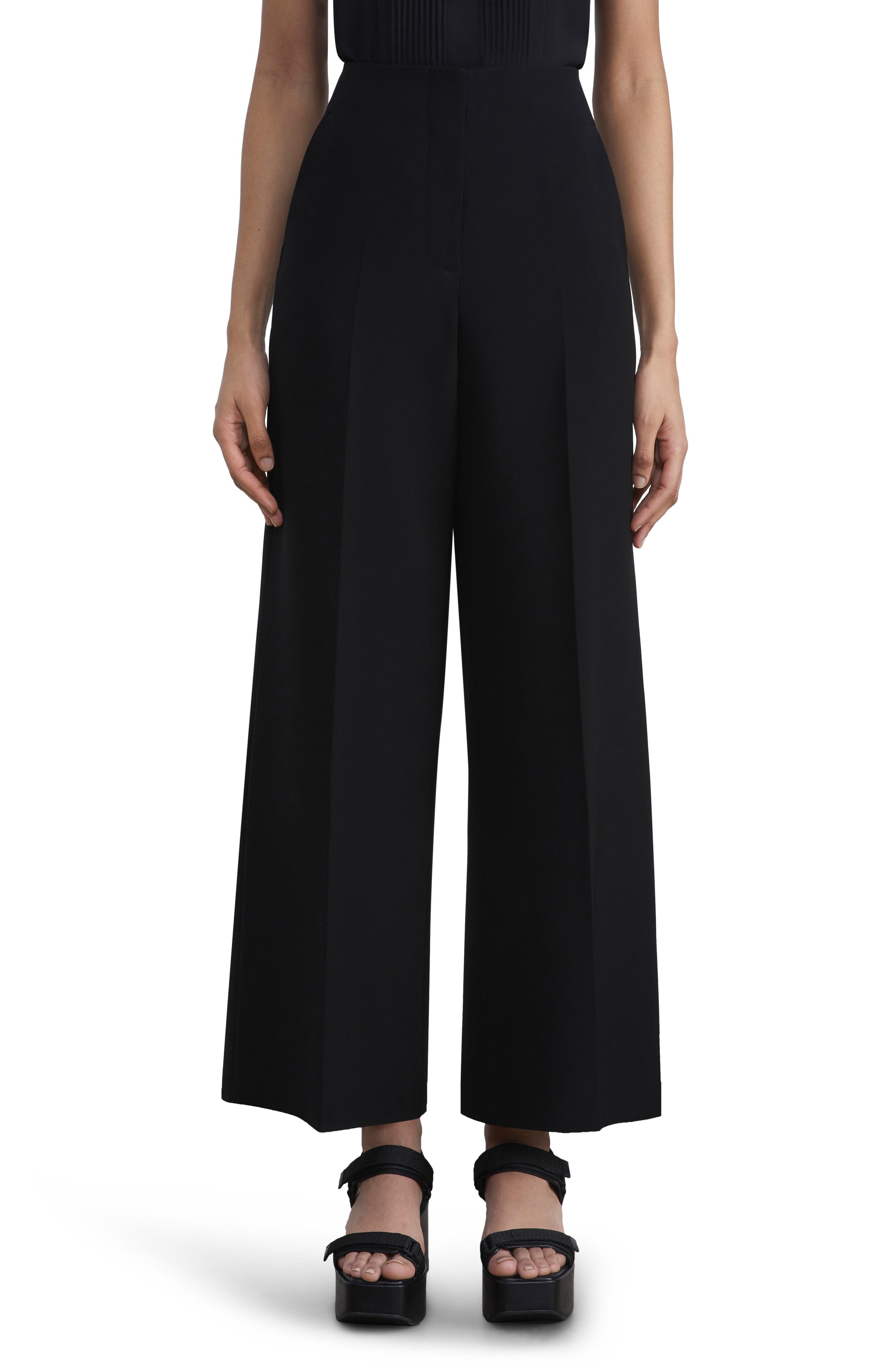 Lafayette 148 New York Franklin Finesse Crepe Ankle Wide Leg Pants ...