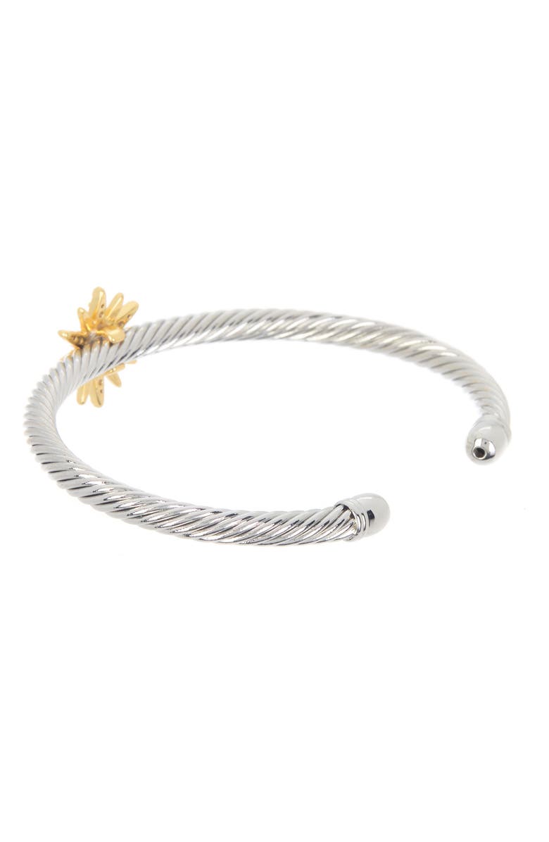MESHMERISE Twisted Cable CZ Sunburst Cuff Bracelet | Nordstromrack