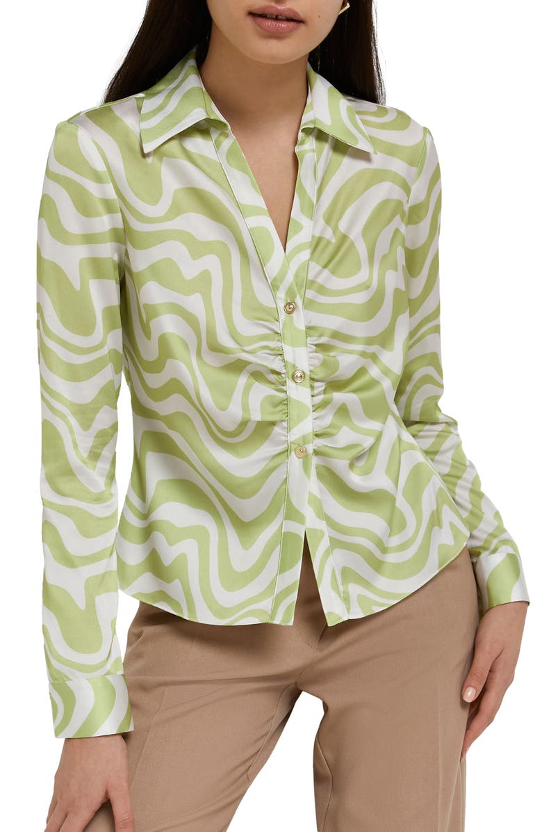 River Island Print Gathered Front Blouse | Nordstromrack