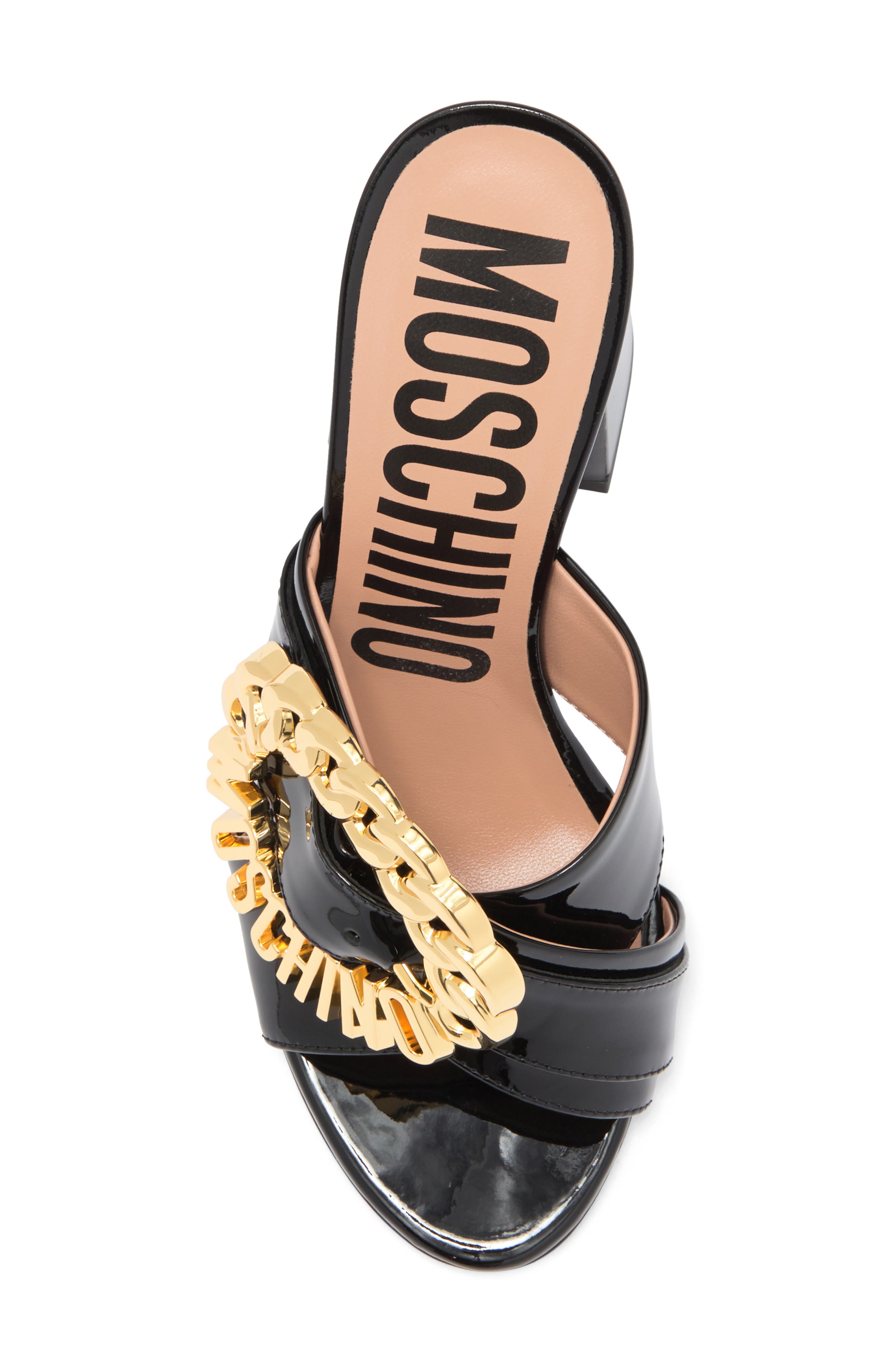 Moschino Logo Buckle Block Heel Slide Sandal (Women) | Nordstromrack