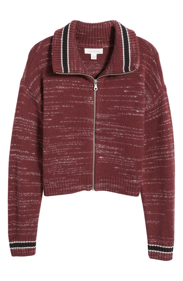 Treasure & Bond Space Dye Cotton Blend Zip Cardigan | Nordstromrack