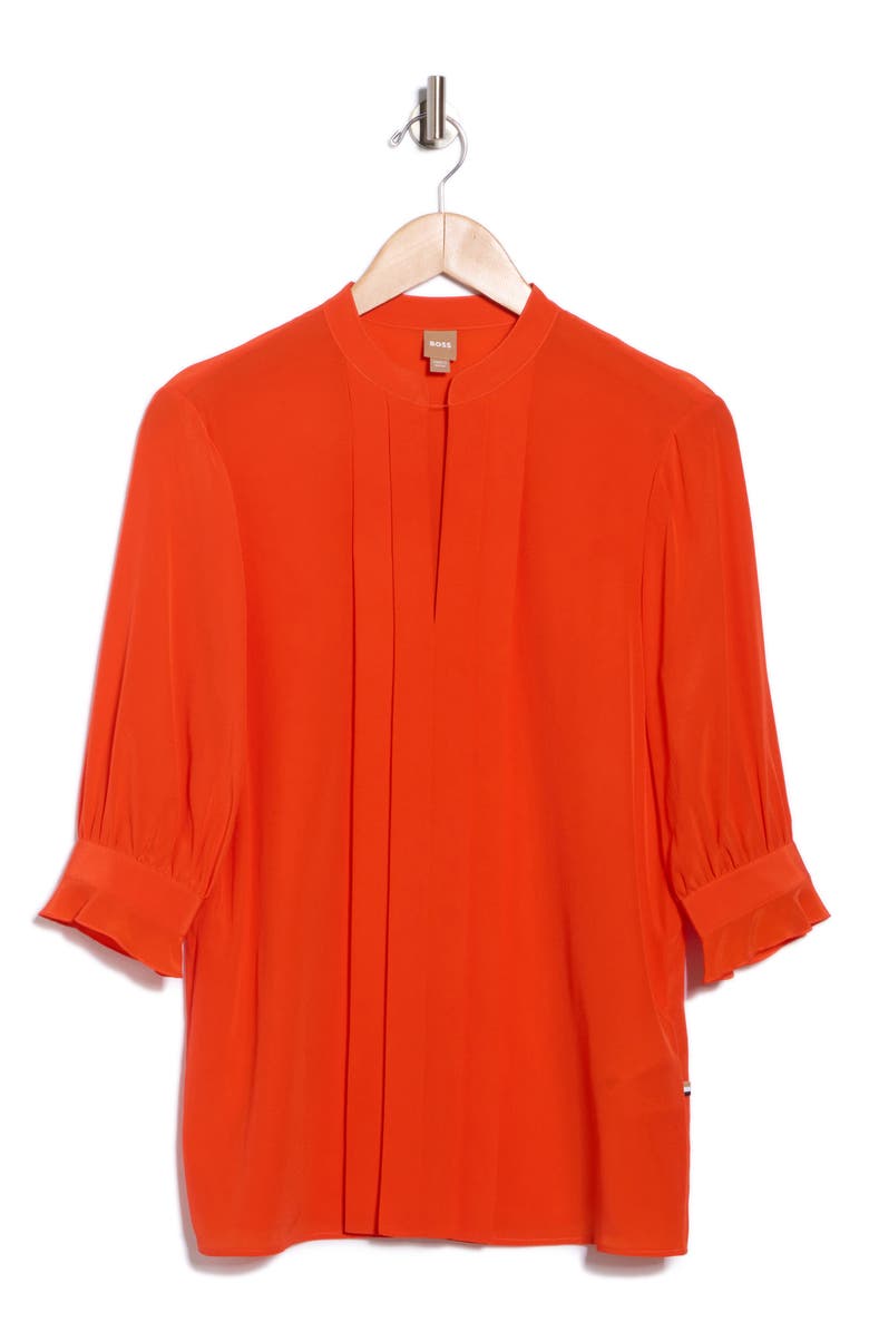 BOSS Birula Pleat Silk Top | Nordstromrack
