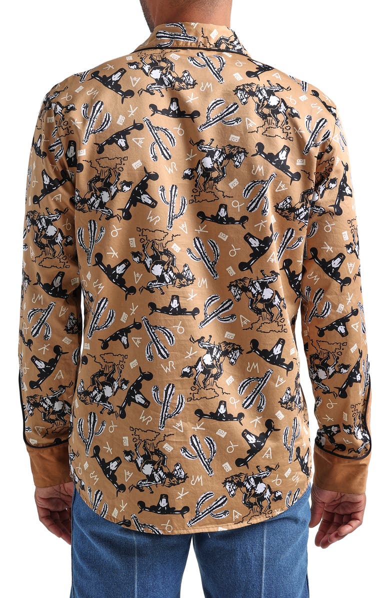 Wrangler x Leon Bridges Western Print Snap-Up Shirt | Nordstrom