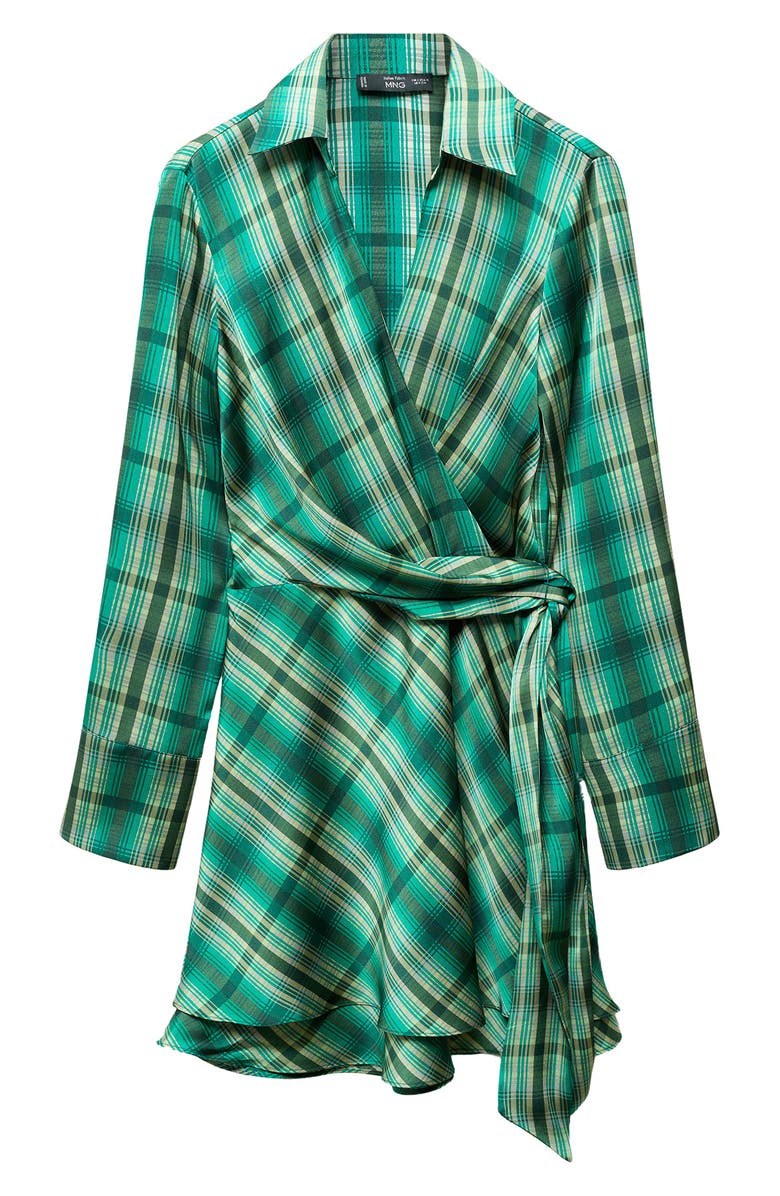 MANGO Check Faux Wrap Shirtdress | Nordstrom