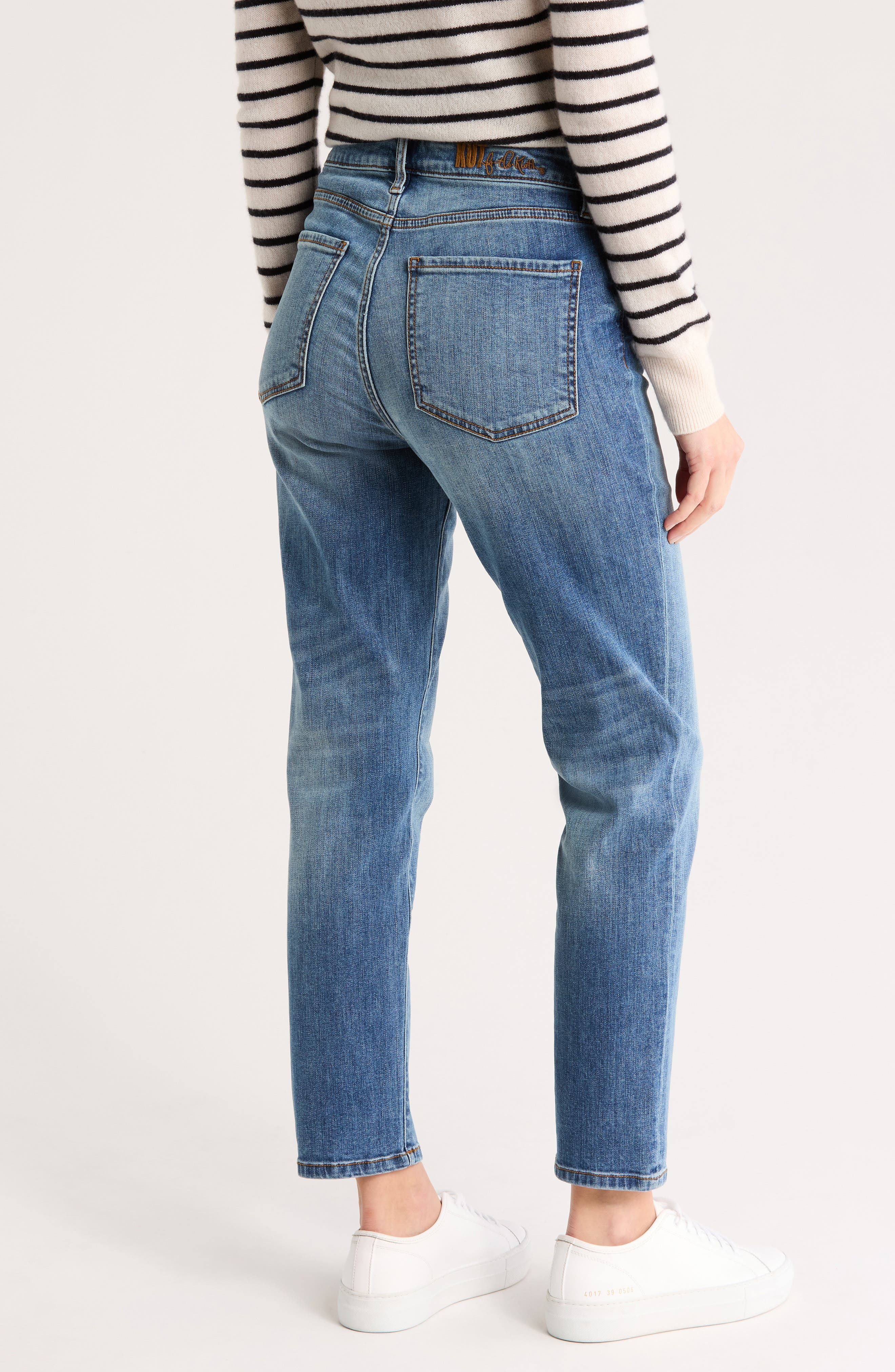 KUT from the Kloth Katy High Rise Straight Leg Ankle Crop Jeans ...