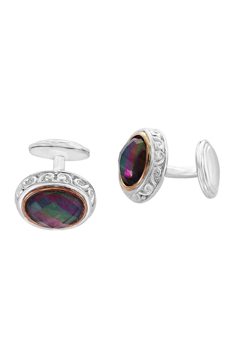 EFFY Sterling Silver & 18K Gold Mother of Pearl Cuff Links | Nordstromrack
